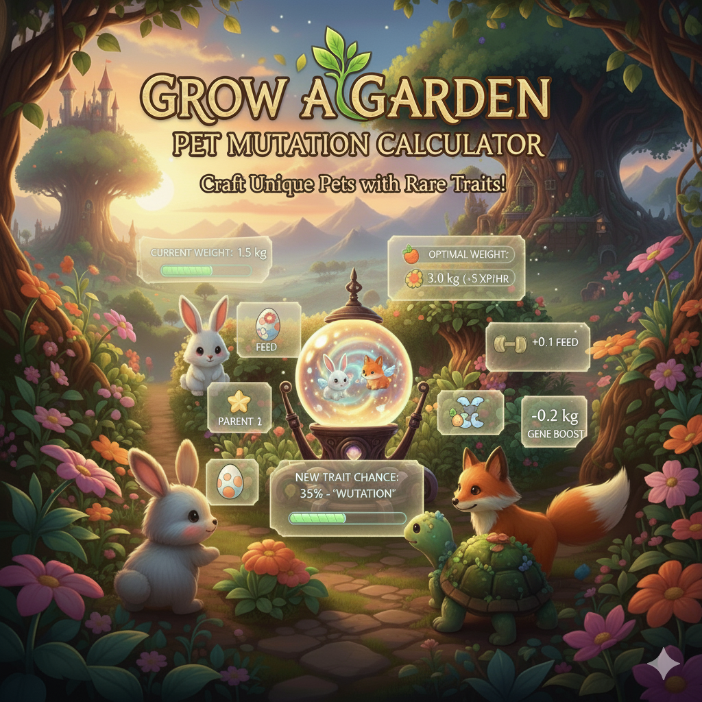 Free Grow A Garden Pet Mutation Calculator in 2025