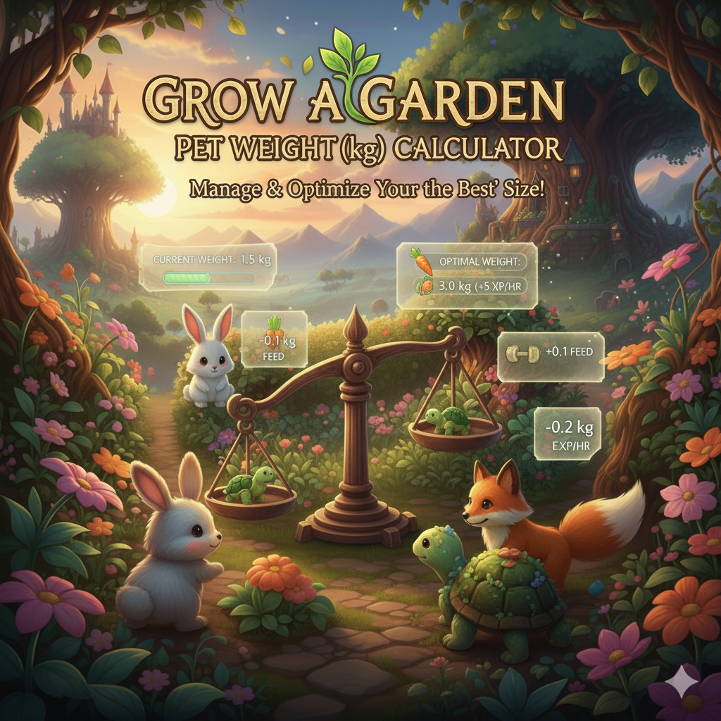 Free Grow A Garden Pet Weight Calculator in 2025